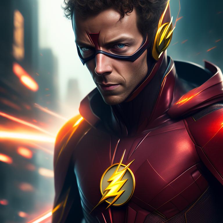 TGTG: Chris Martin as The Flash, 8k, his looking at camera, high ...