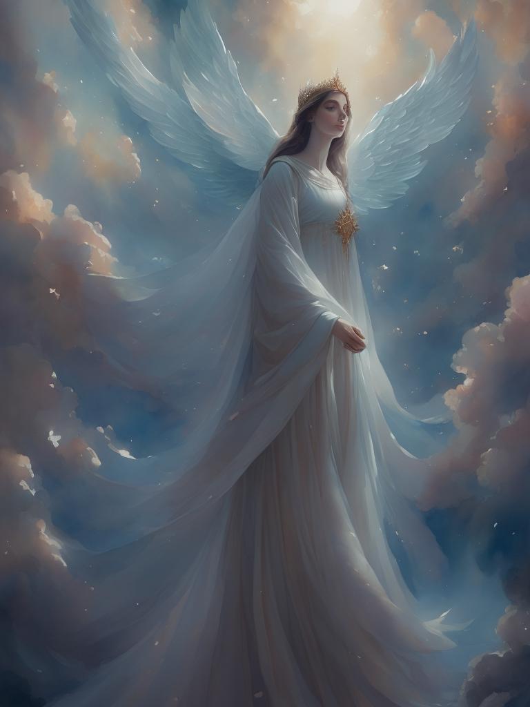 adept-ape673: Mother mary queen of heaven as wing of angel and beauty