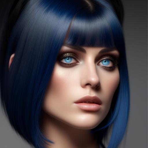 ajar-newt425: High detail portrait of goth woman with black hair ...