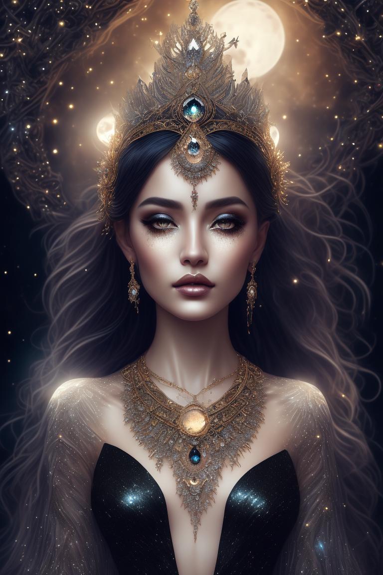 mellow-viper424: beautiful celestial goddess, full moon, wear crystal ...