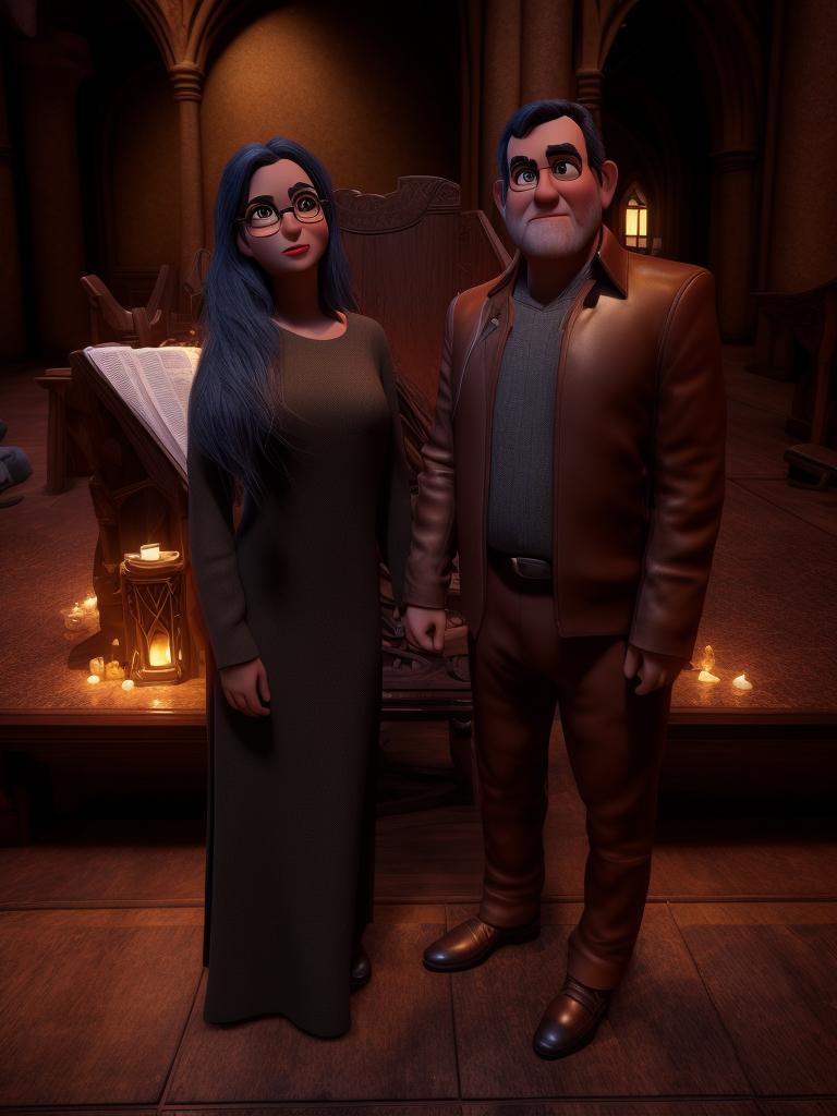 SejaNotado: a couple style pixar 3d disney inside the Church waiting ...