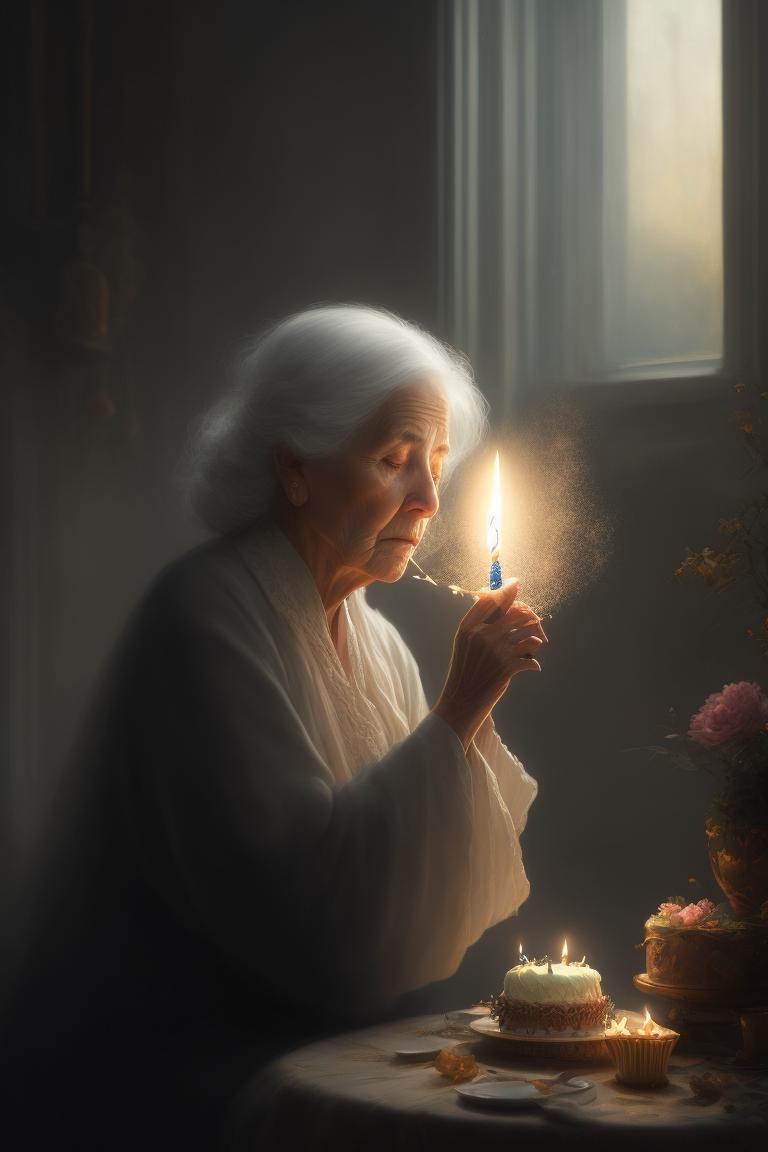 sticky-deer388: a sad lonely old woman with brown grey hair sitting ...