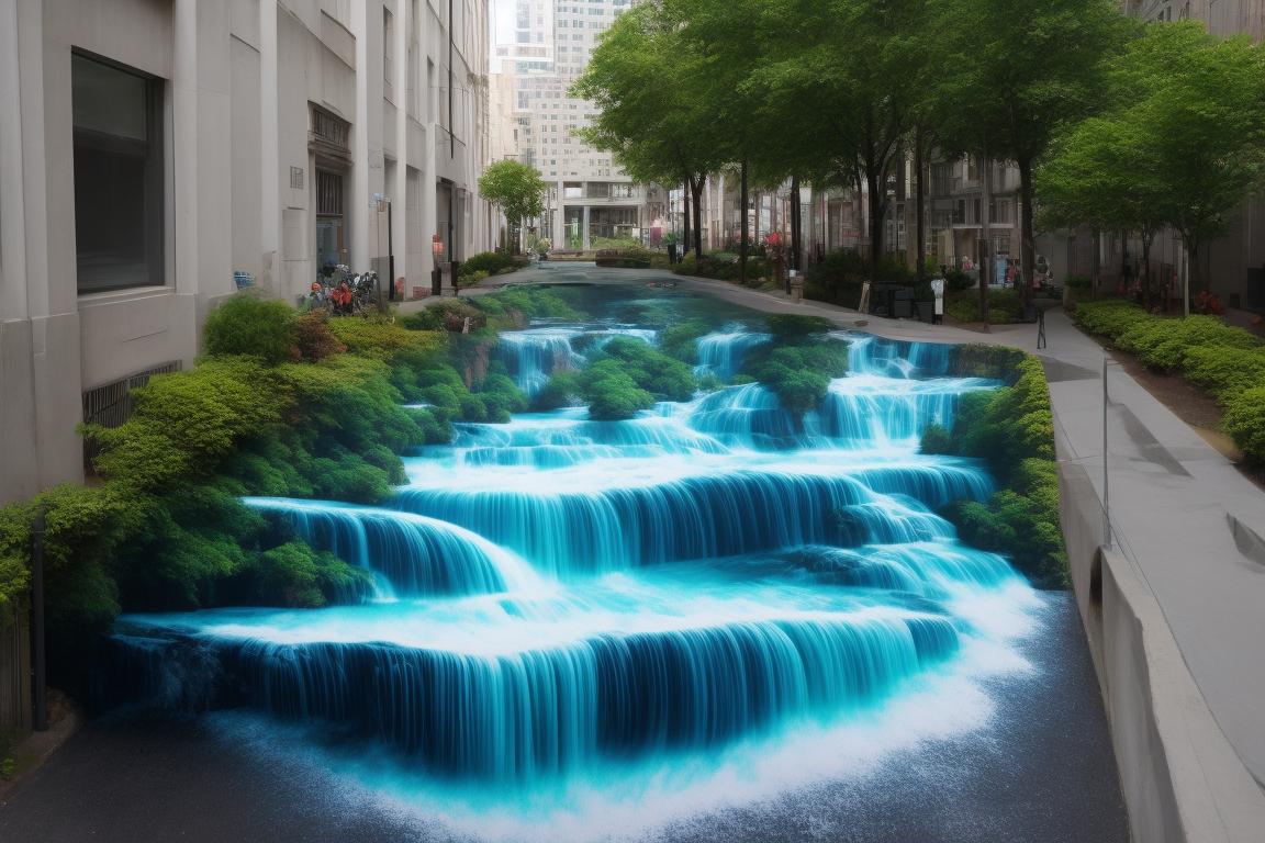 hard-chough87: waterfall Anamorphic street , surfaces, including walls ...