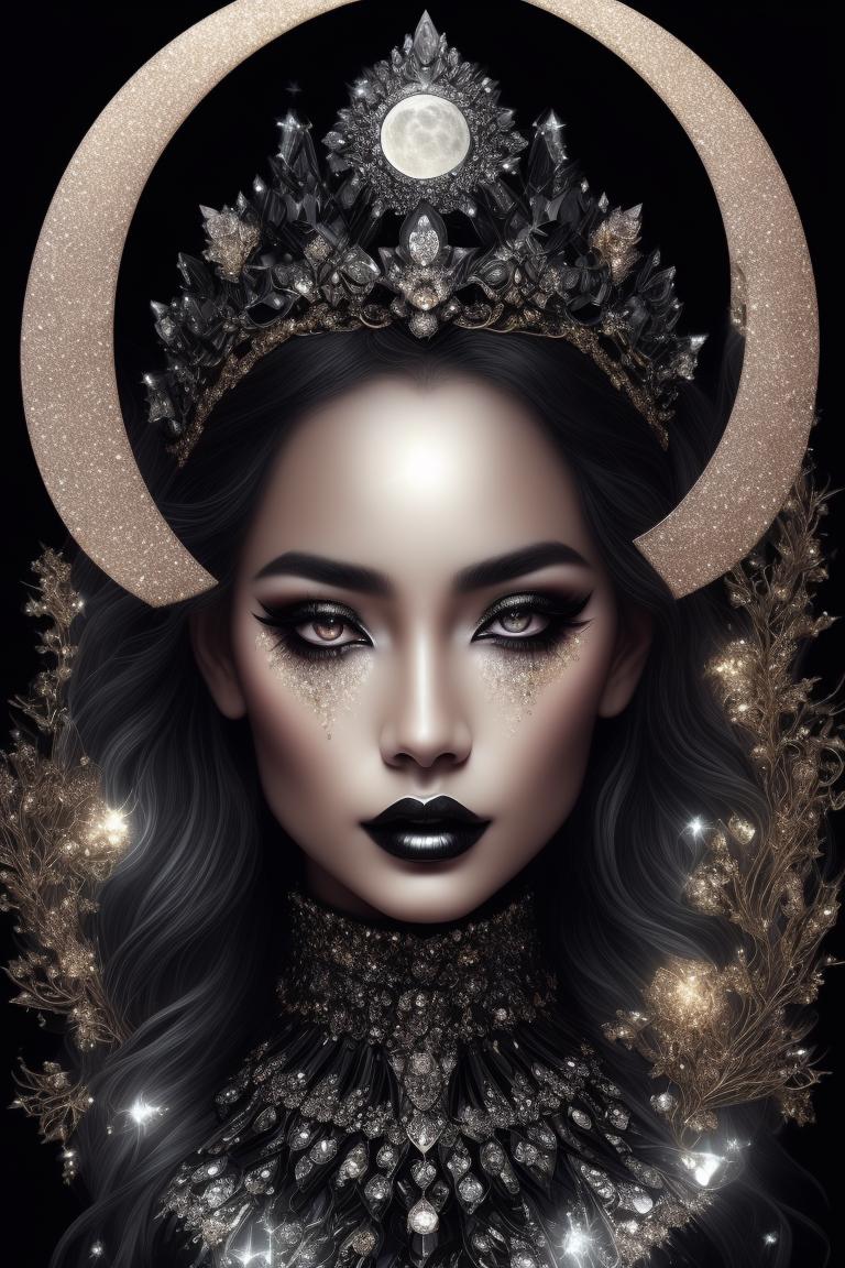 canine-crab5: beautiful moon goddess wearing beautiful black dress ...