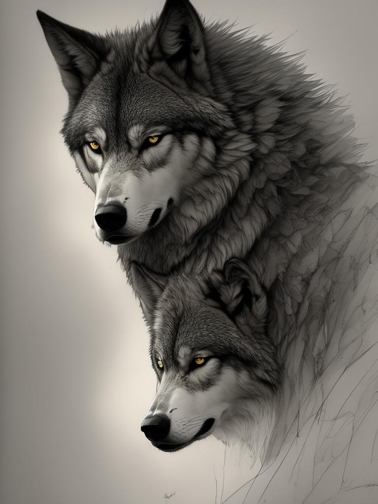 Angry Wolf Drawing