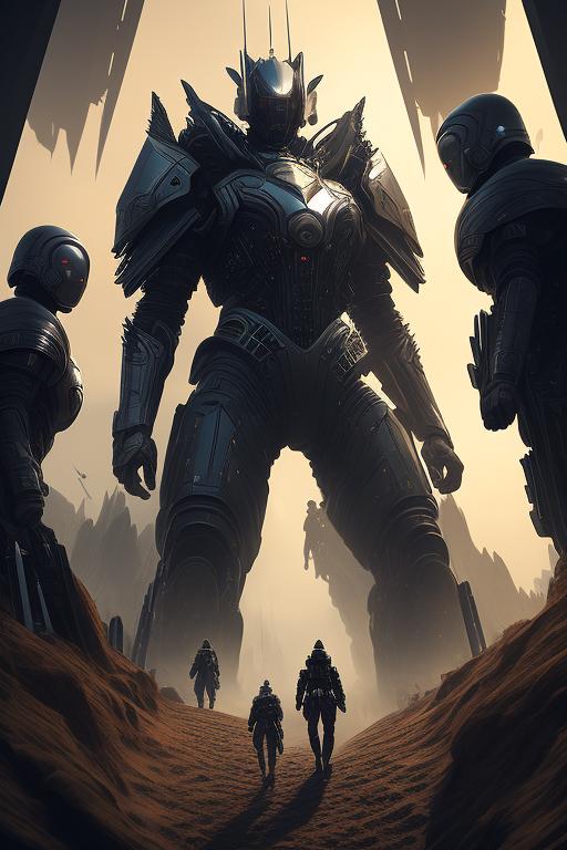 Galumpasaurus: Group walking up stairs, low angle, heroic, dramatic ...