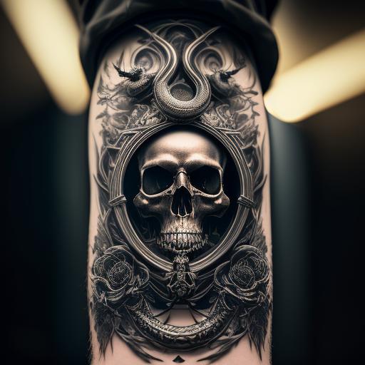 Hyper Realistic Skull Tattoo