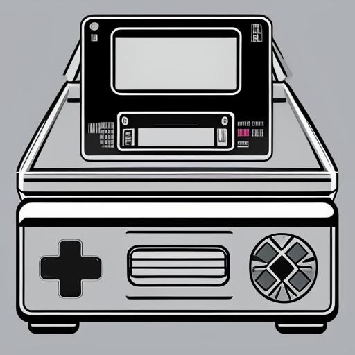 weepy-mule924: Old video game console, from a front perspective, with a ...