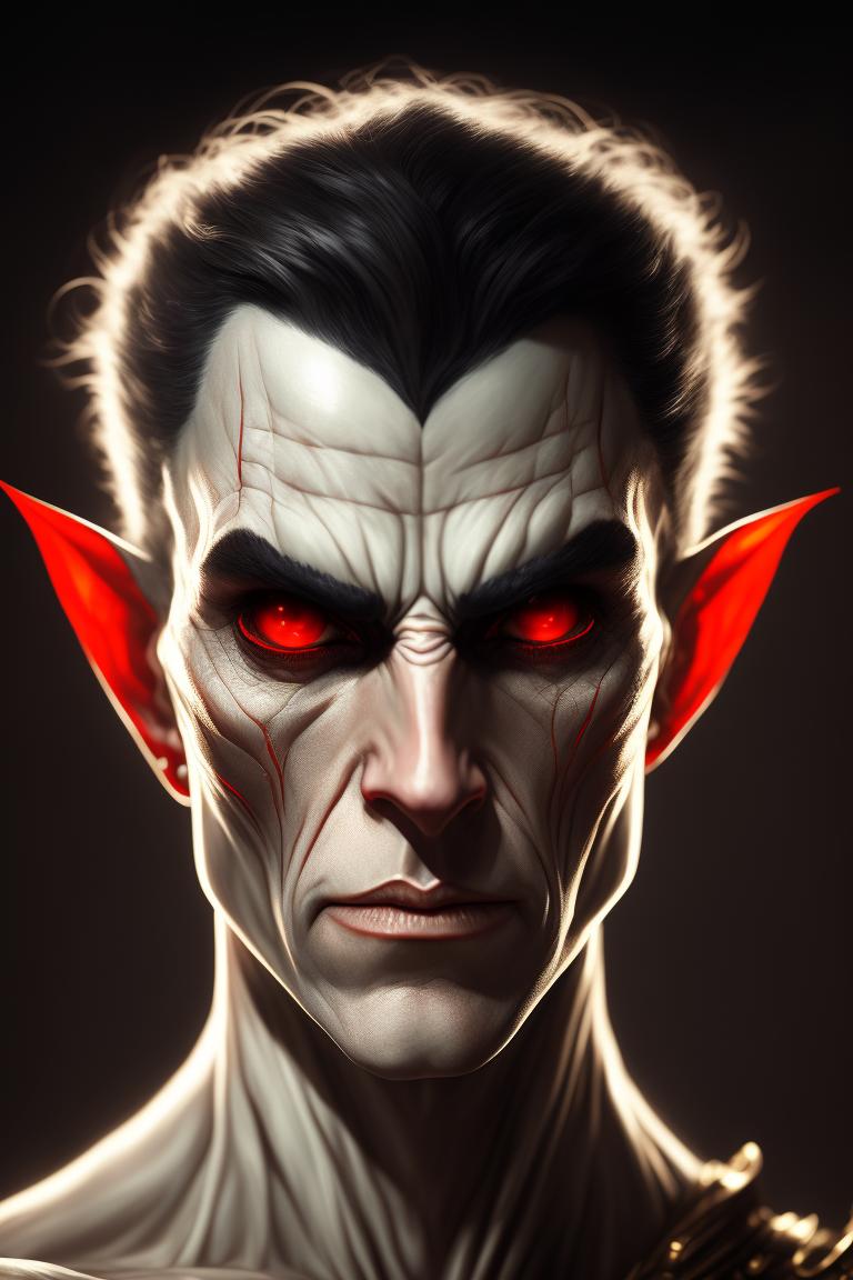 gloomy-weasel24: An evil elf, male, pale, red eyes, sneering