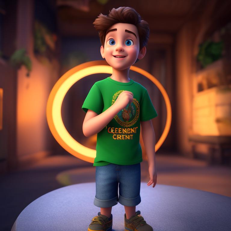 poor-zebra277: boy, 3d, real, pixar, green shirt, happy