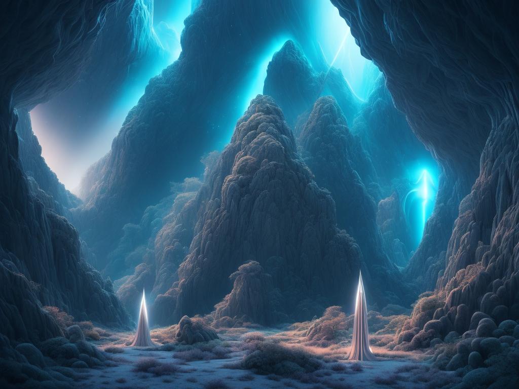 fine-llama668: mysterious alien cave with central light beam coming ...