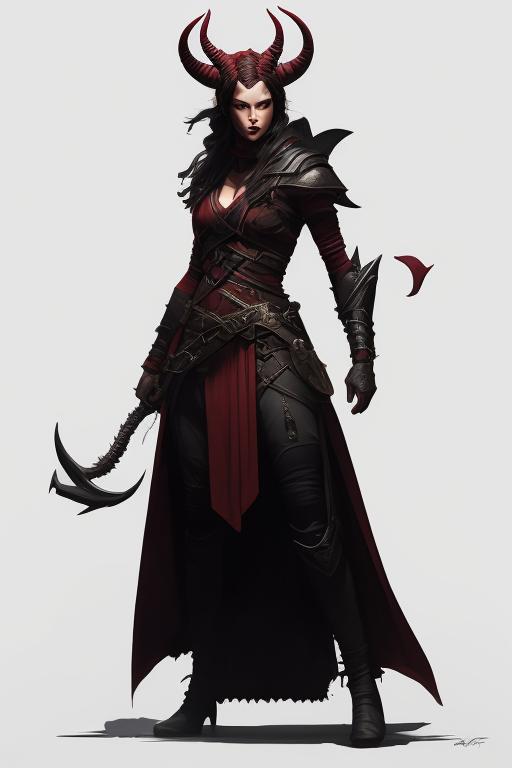 Osneysjc: tiefling female, devil, full body, high definition, red ...