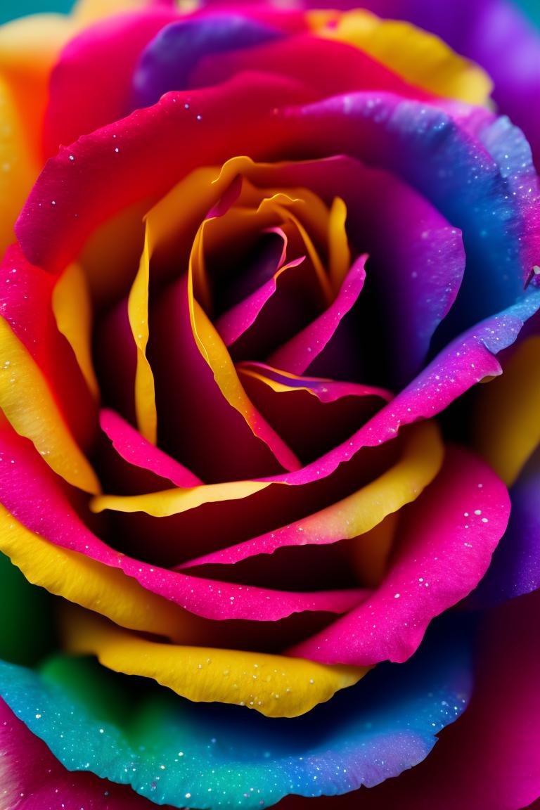 moodybrowneyes: most amazing rose with watercolor rainbow petals