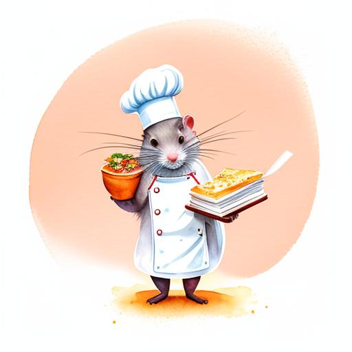 lawful-quail471: A cute chef rat , with a chef hat and holding a recipe ...