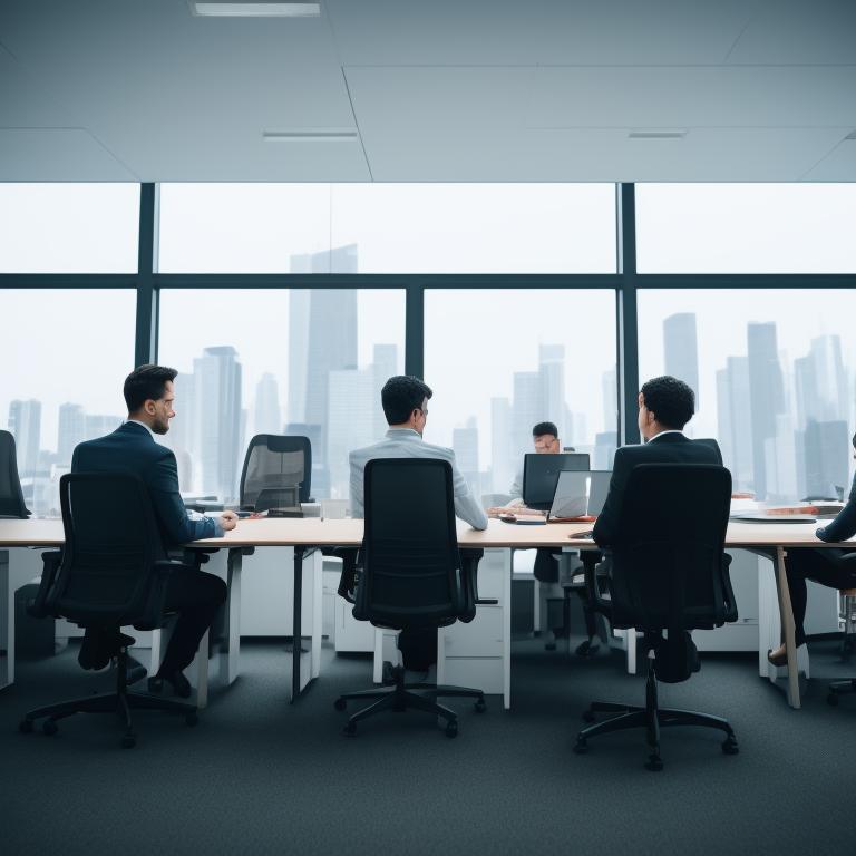 IA.JRS: People inside an office performing a selective agreement. 4k