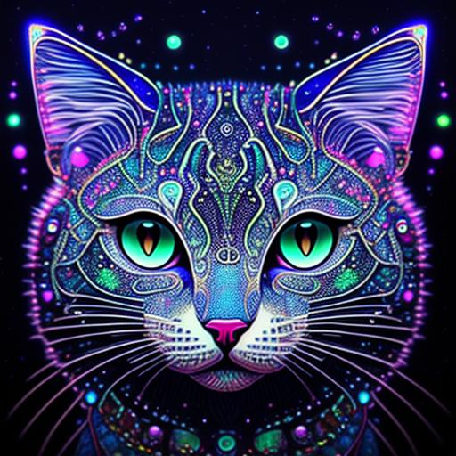 worldly-crow60: Cat in ASCII art, Louis Wain, fairycore