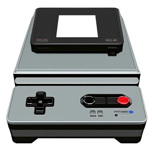 weepy-mule924: Old video game console, from a front perspective, with a ...