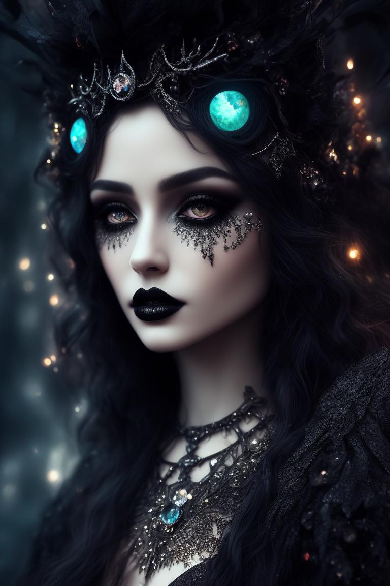 fickle-loris892: beautiful gothic witch, full moon, wear crystal crown ...