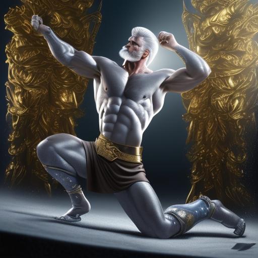 TGTG: Male character, similar to Zeus, 50 years old, serene appearance, 1.80m tall and weighing ...