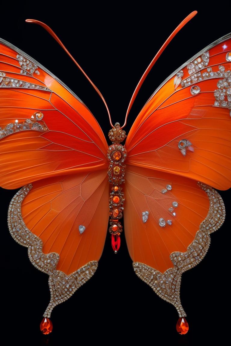 sandy-turkey464: Gem butterfly Fantasy creature orange and red color ...