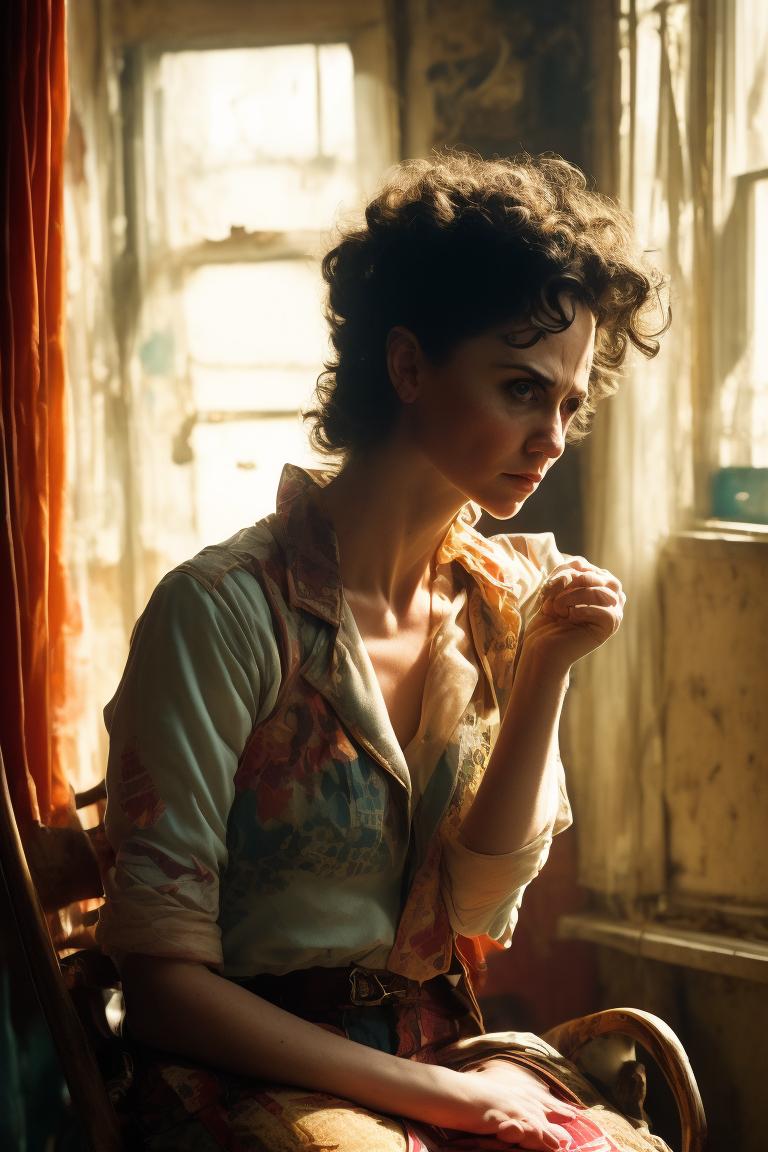 PolyCrumbs: A happy wonder woman sitting on her chair in her 1980s ...