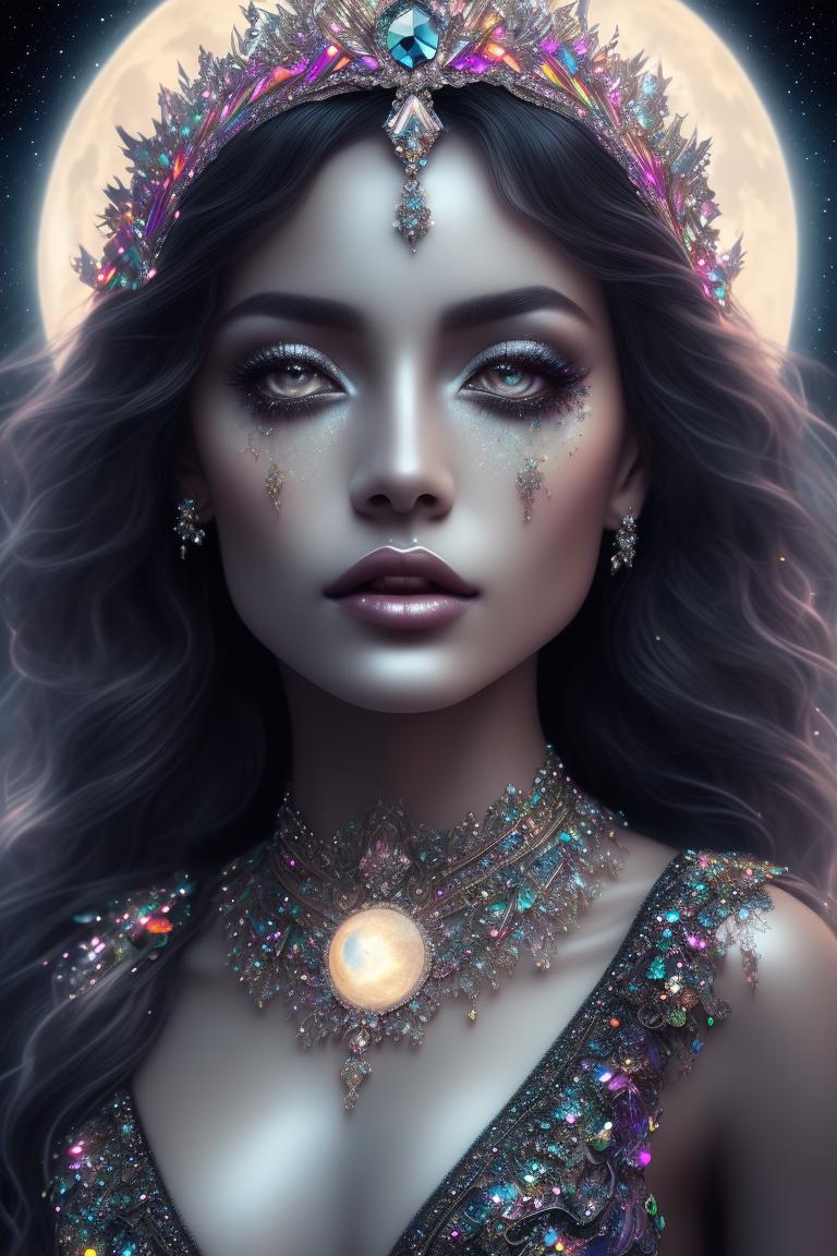 mellow-viper424: beautiful celestial goddess, full moon, wear crystal ...