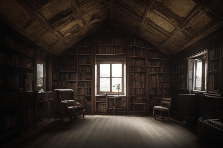 grown-swan604: Old ceiling with old books and a wooden chair and a ...