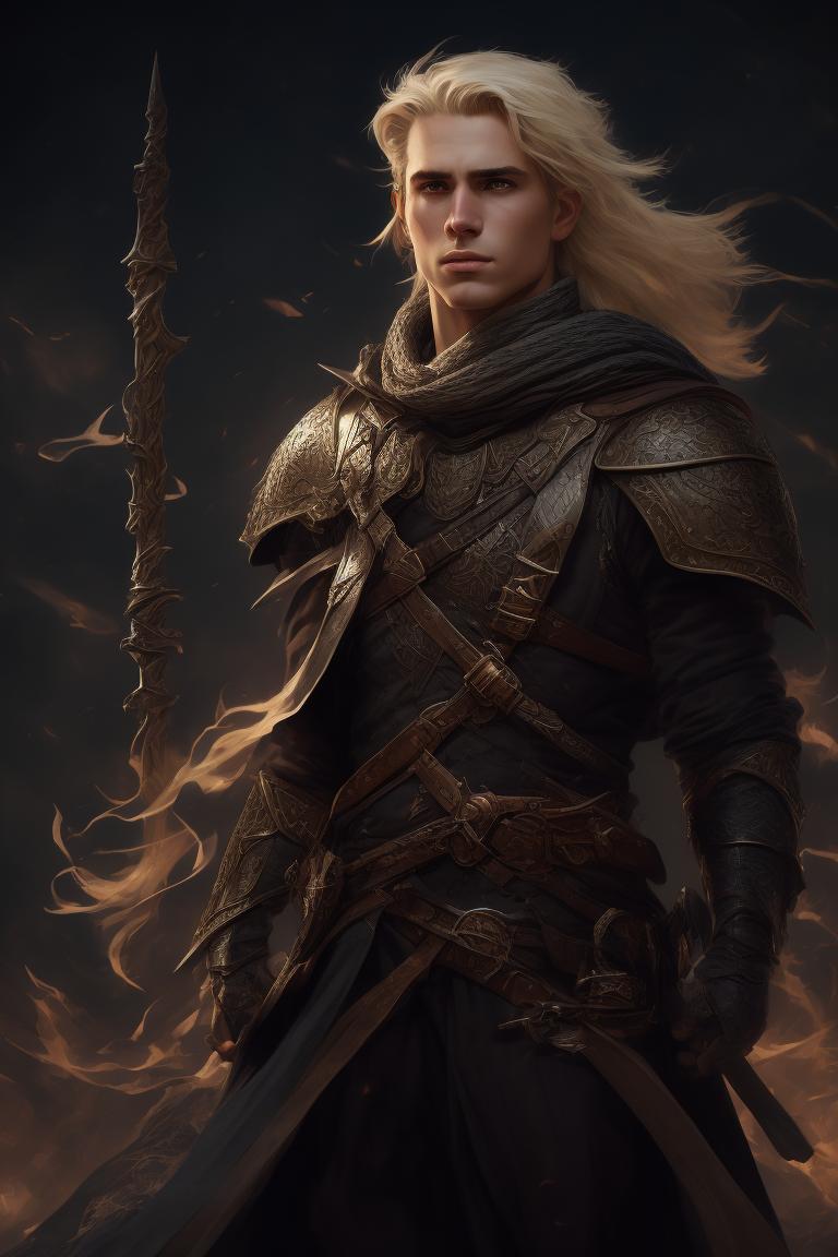 Trinixerina: Handsome, young, blonde male wizard