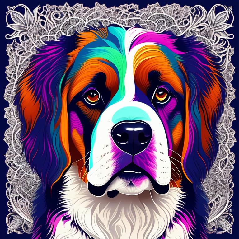 impure-deer189: St. Bernard Dog, dots, lines, and basic curves