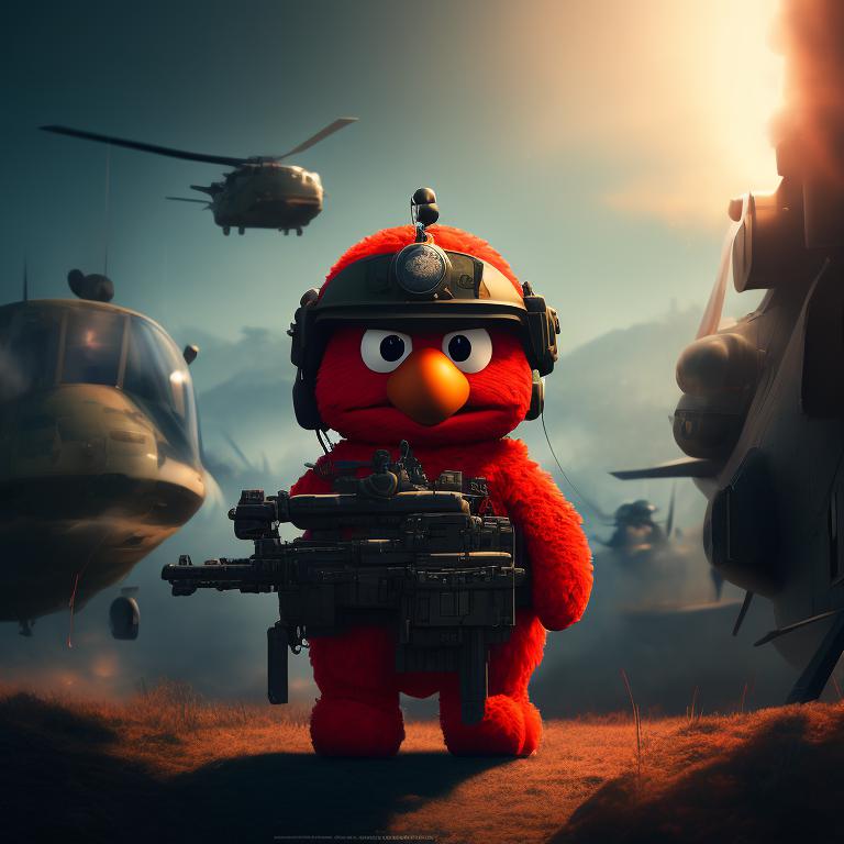 Elmo With A Pistol