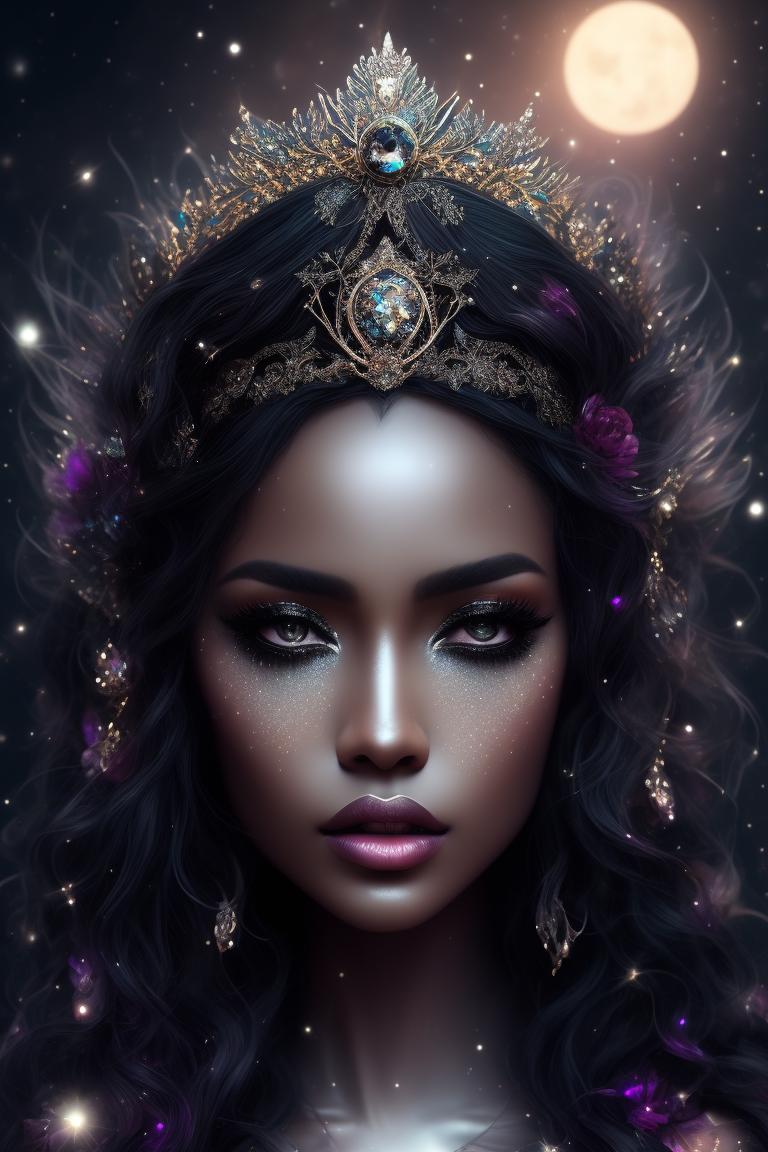 remote-crane993: beautiful celestial goddess, full moon, wear crystal ...