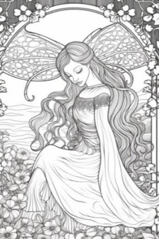 slim-cat957: angel drawing Black lines Simple art black lines fine line ...