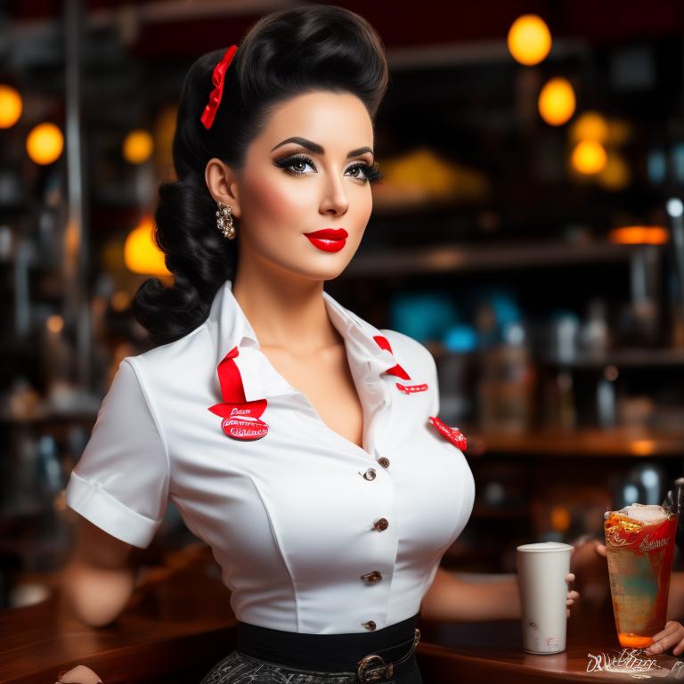 lost-crane495: panoramic long shot of a gorgeous female waitress ...