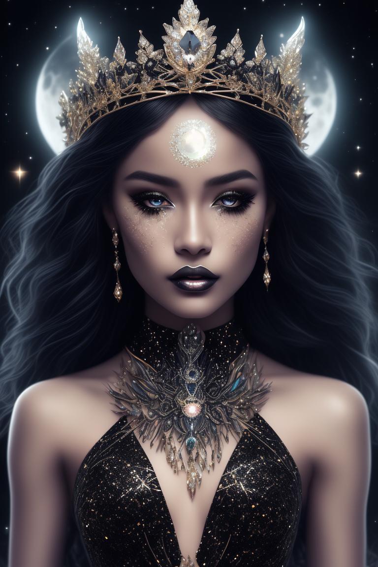 remote-crane993: beautiful celestial goddess, full moon, wear crystal ...