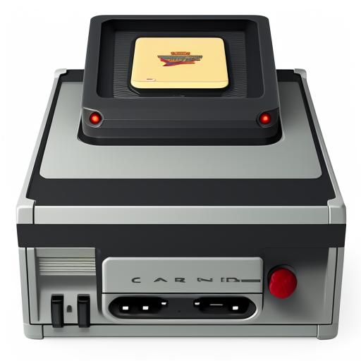 weepy-mule924: Old video game console, from a front perspective, with a ...