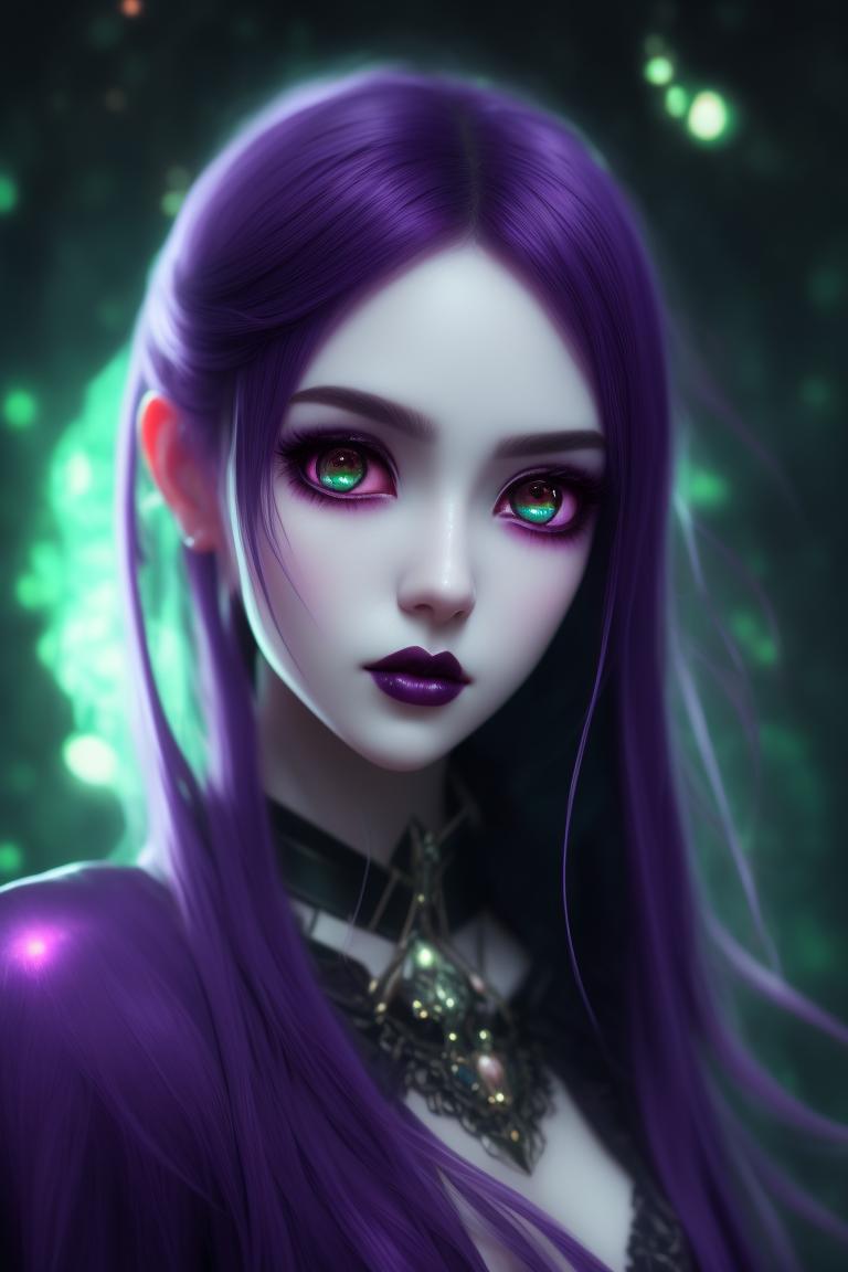 Anime Vampire Girl With Purple Hair