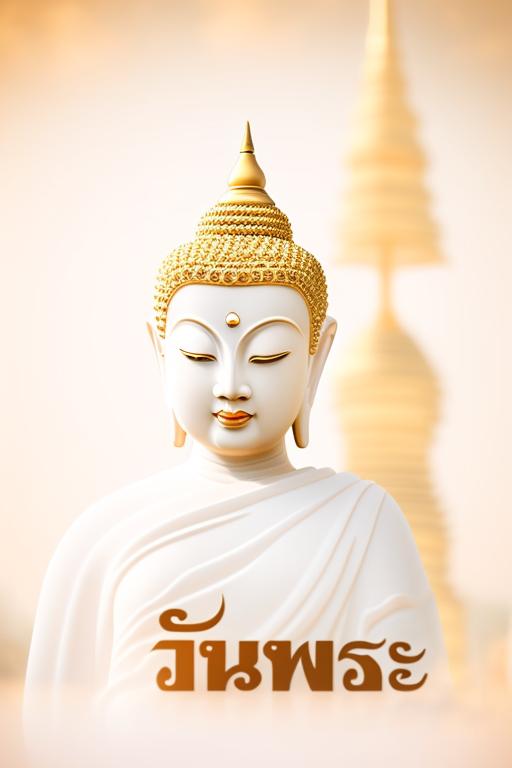 hard-chough87: Ancient Thai Buddha in the temple, pagoda and trees in ...