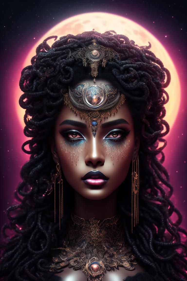 remote-crane993: beautiful medusa goddess, full moon, beautiful eyes ...