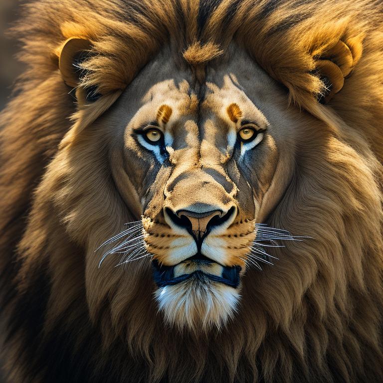 Lookinglass29: Are muscular male lion with full mane white fur and gold ...