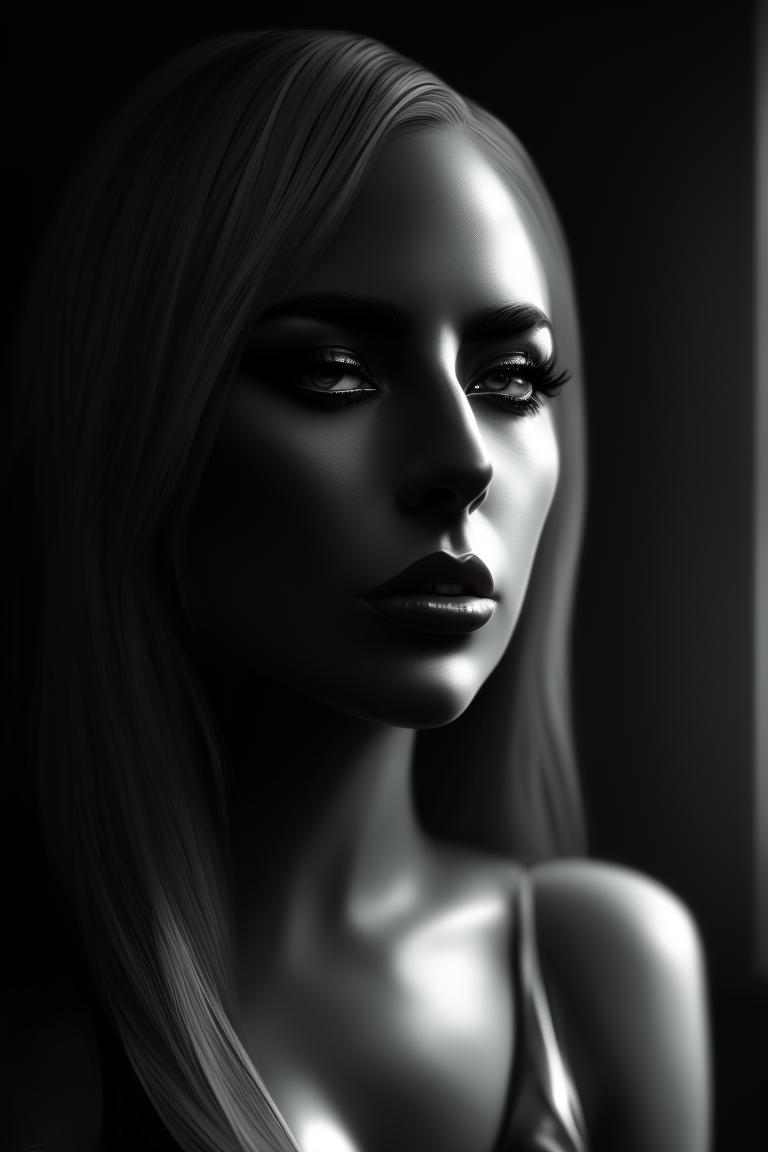 Lady Gaga Black And White Face