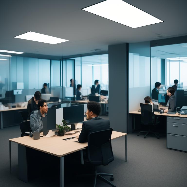 IA.JRS: People inside an office performing a selective agreement. 4k
