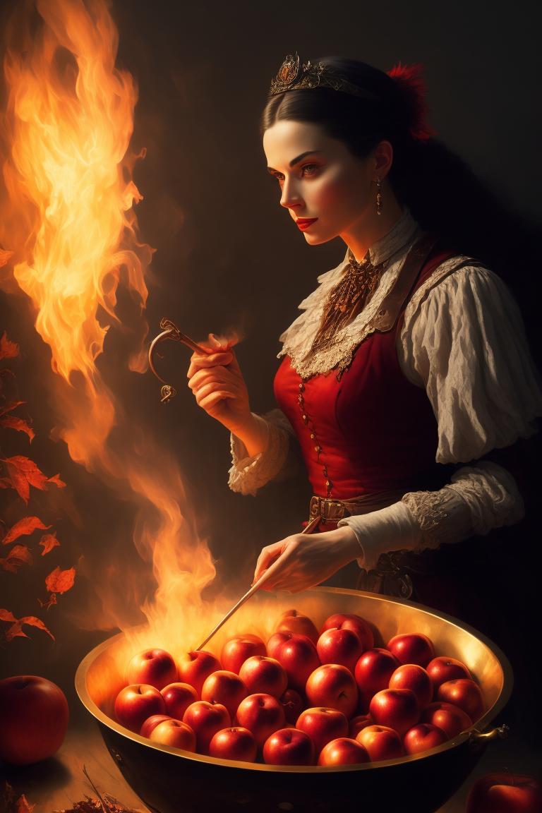moral-turtle525: a typically dressed cheerful witch stirring a cauldron ...