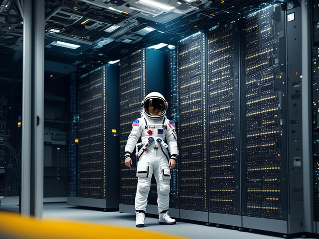 levigundert: Rows of servers and rows of racks in a data center. The ...