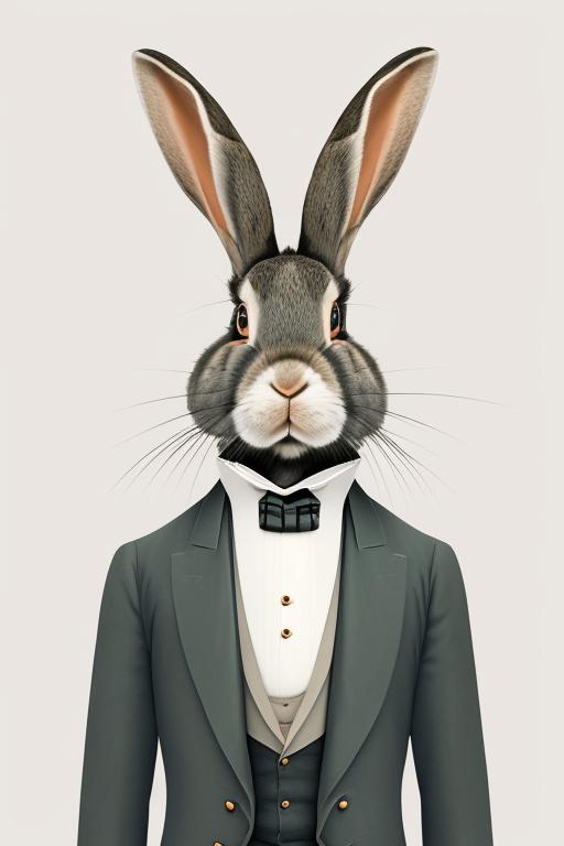failing-crow622: ((masterpiece perfect 19th century rabbit gentleman ...