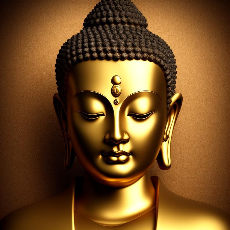 hard-chough87: buddha statue, smooth, upper body, bright, ray tracing ...
