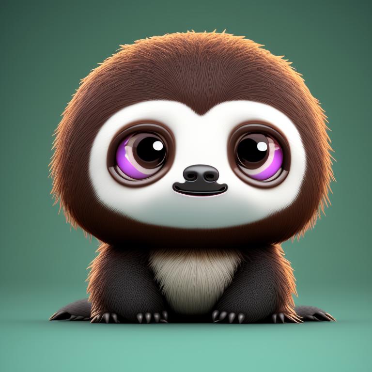 moodybrowneyes: super adorable small sloth rendered by pixar cartoon