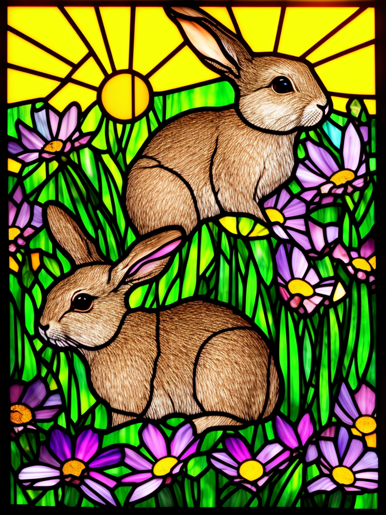 Foul-Rabbit: Small brown rabbit in the middle of a green meadow ...