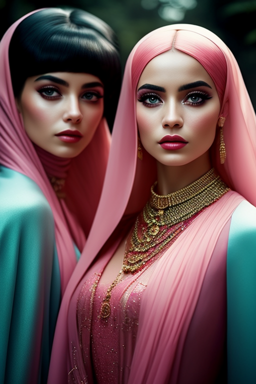 milky-swan39: Pink haired Arab ladies in Paris Fashion week wearing ...