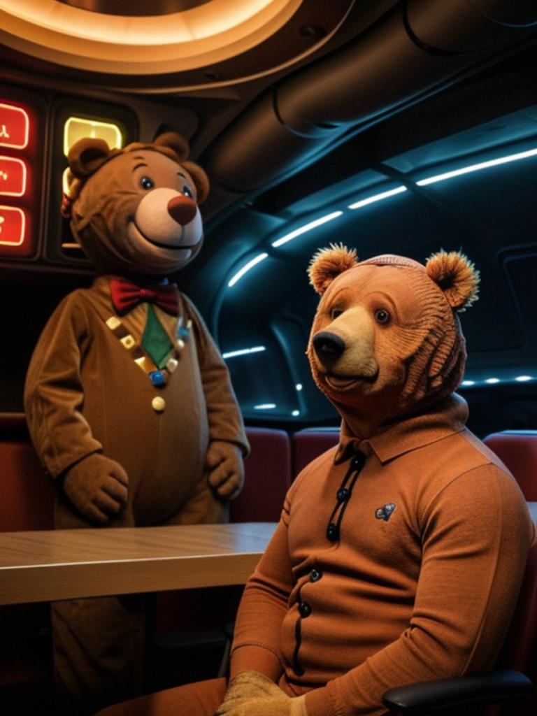 addison: In the dim lights of a spaceship’s cantina, Fozzie Bear, an ...